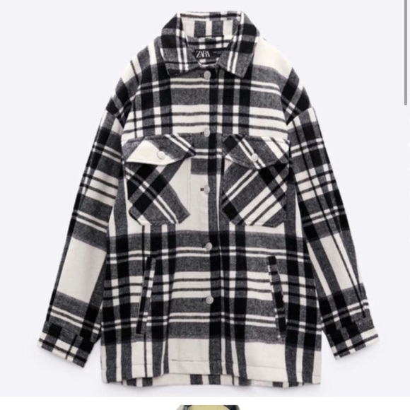 Zara | Jackets & Coats | Zara Black And White Shacket | Poshmark